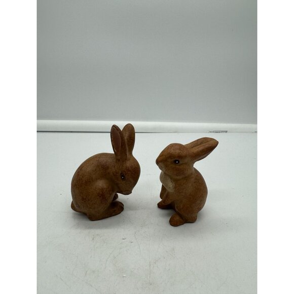 Holiday | Pair Of Resin Brown Bunny Rabbit Figurines Easter Decor ...